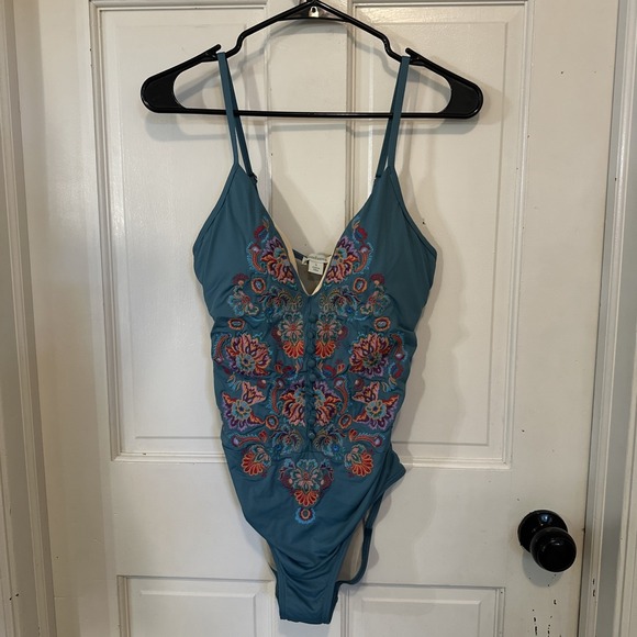 Sundance | Swim | Sundance Nwot Blue Floral Embroidered One Piece ...